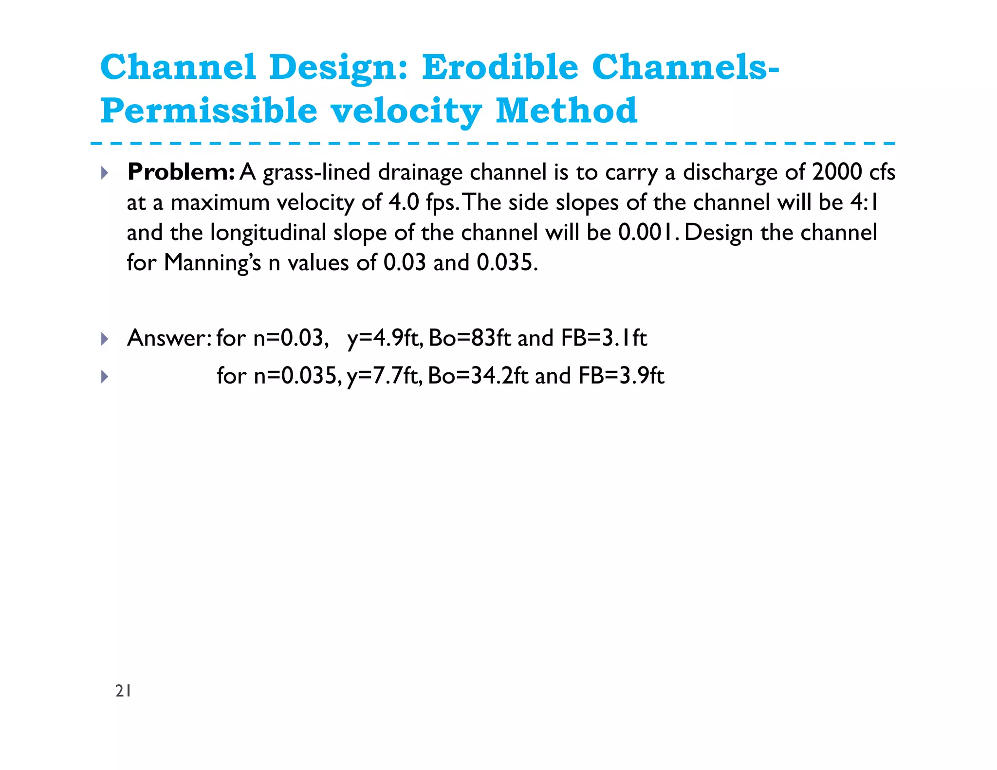 Open channel design | PDF