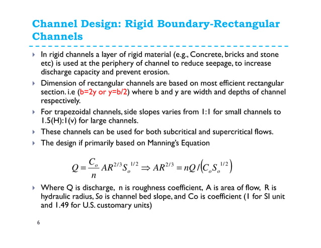 Open channel design | PDF