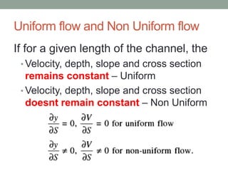 Open channel Flow - Uniform Flow | PPTX