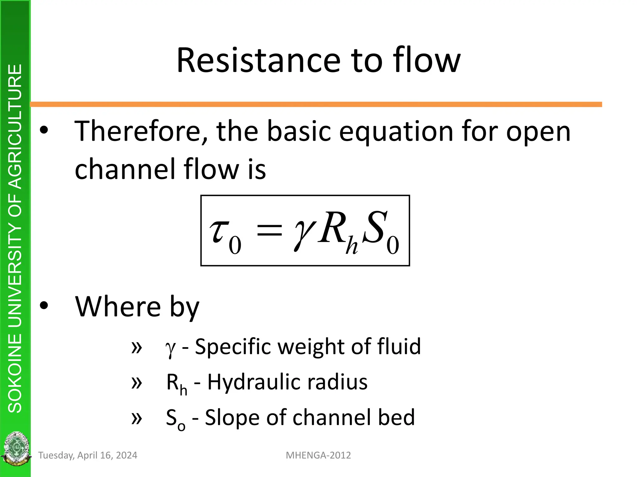 Learn how Design of Open channel flow step-by-step | PPT