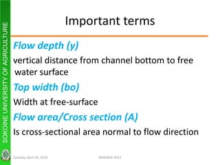 Learn how Design of Open channel flow step-by-step | PPT