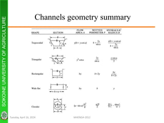 Learn how Design of Open channel flow step-by-step | PPT