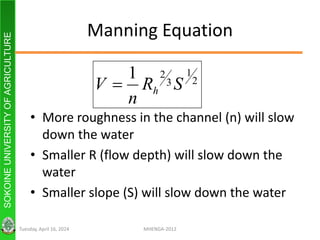 Learn how Design of Open channel flow step-by-step | PPT