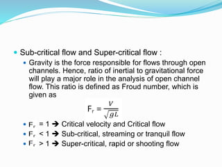 Open Channel Flow | PPTX | Physics | Science