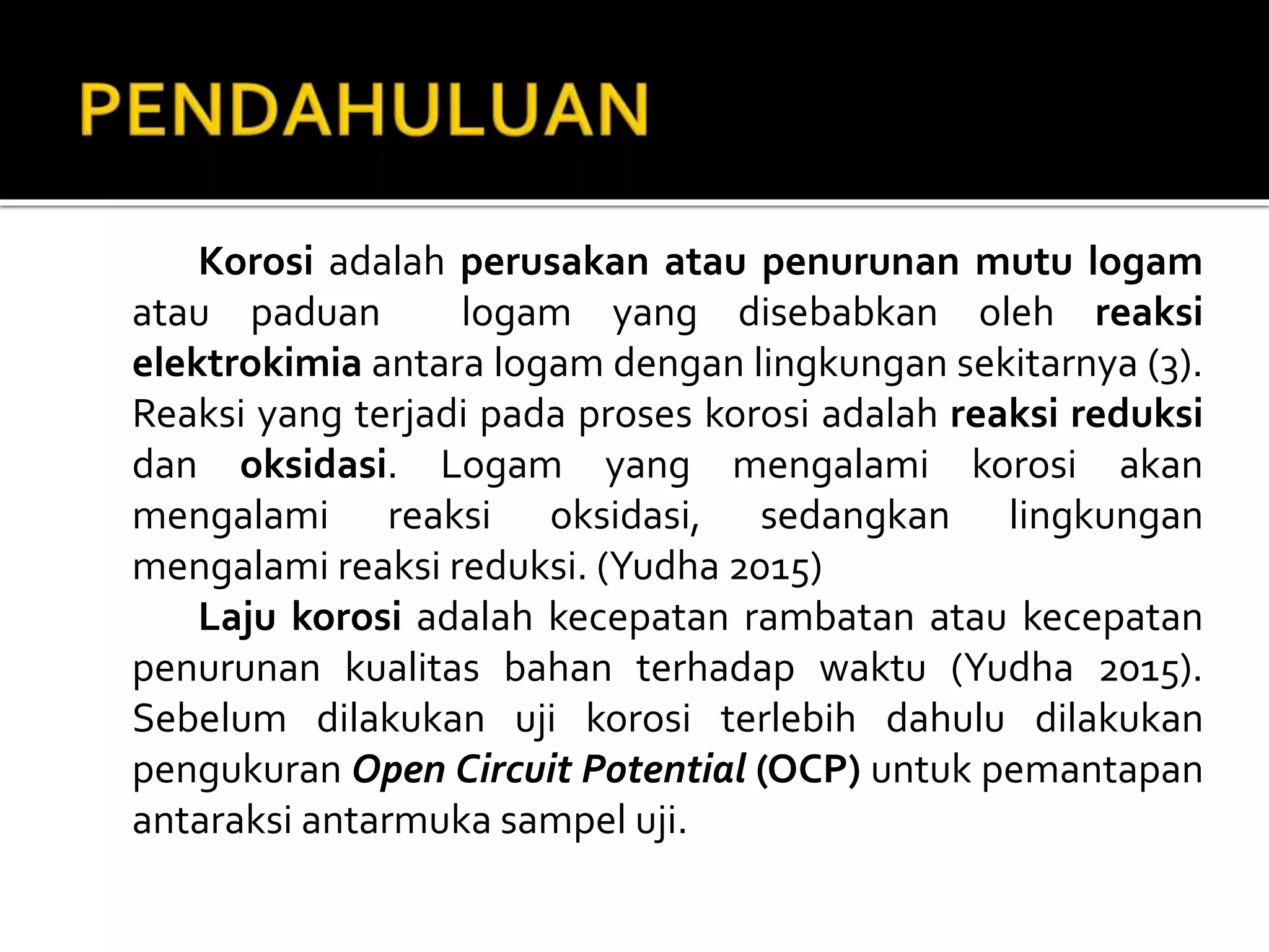 Open circuit potential (ocp) decay oleh wahyudin | PPTX
