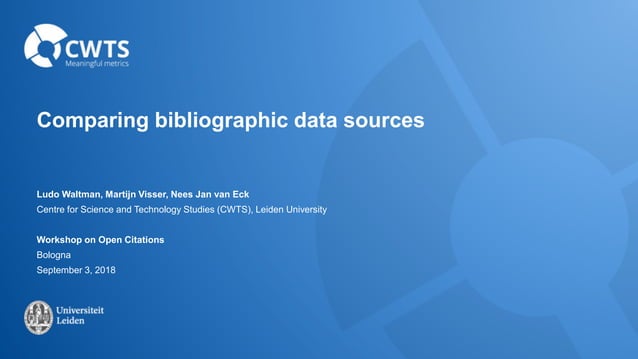 Comparing bibliographic data sources | PPT