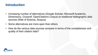 Comparing bibliographic data sources | PPT