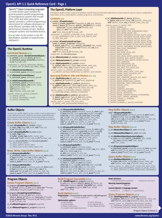 OpenCL 1.1 Reference Card | PDF