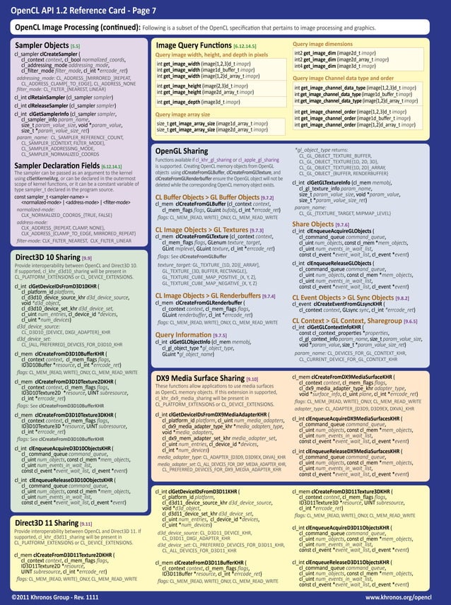 Opencl cheet sheet | PDF