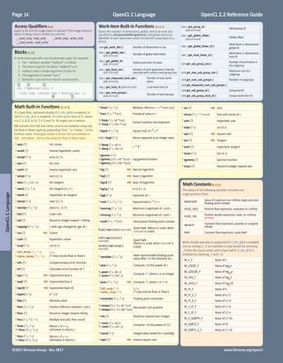 OpenCL 2.2 Reference Guide | PDF