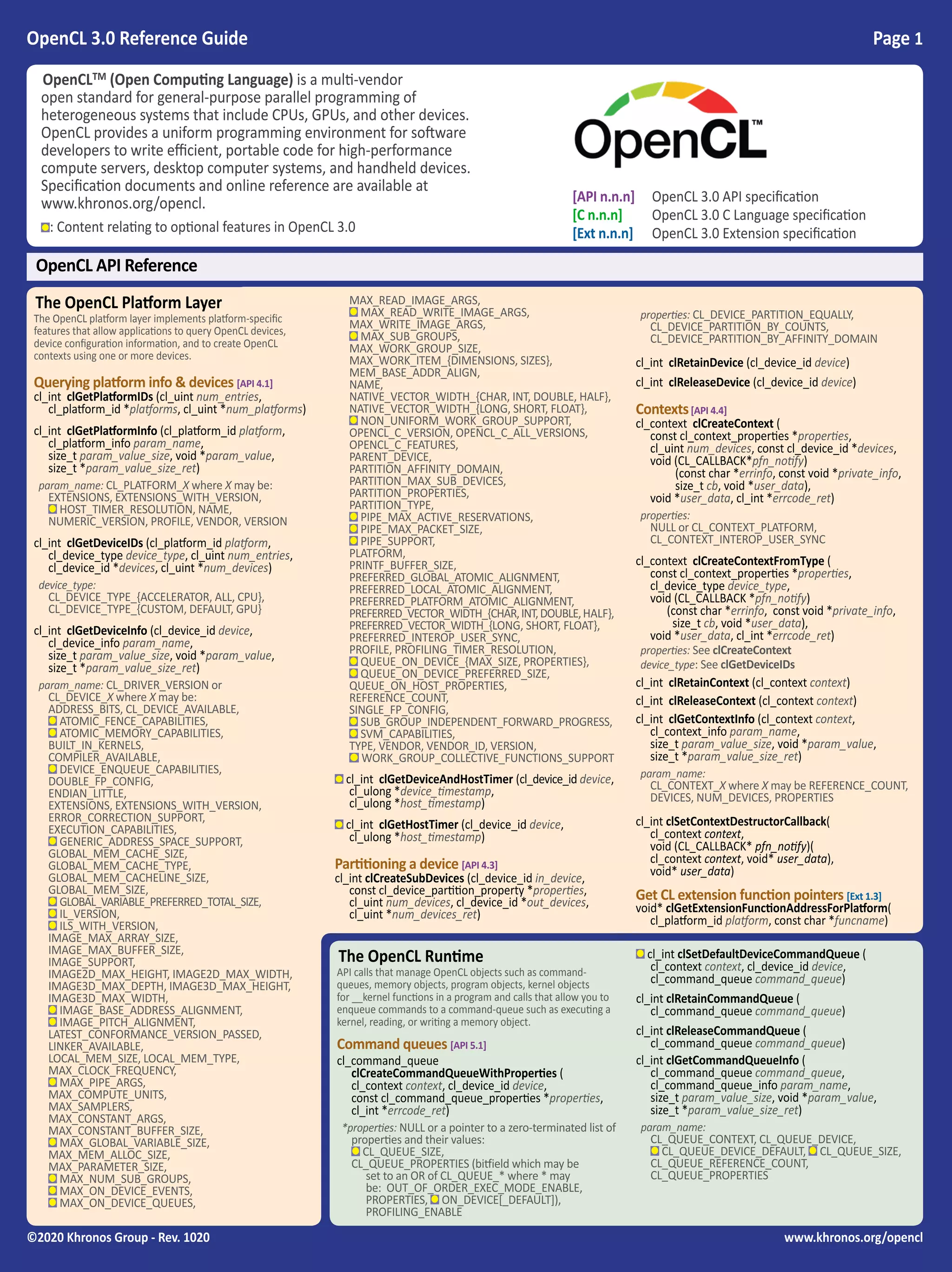 OpenCL 3.0 Reference Guide | PDF