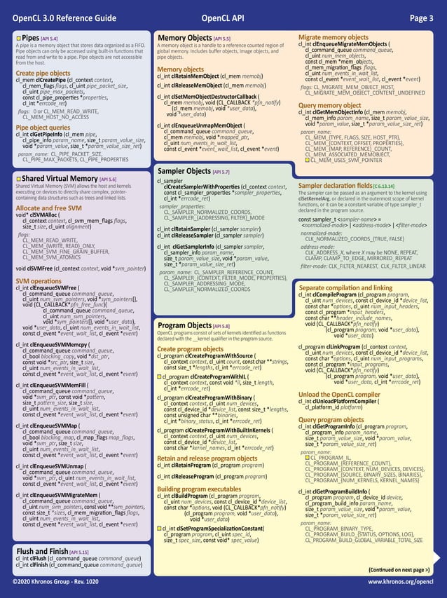 OpenCL 3.0 Reference Guide | PDF | Operating Systems | Computer Software and Applications