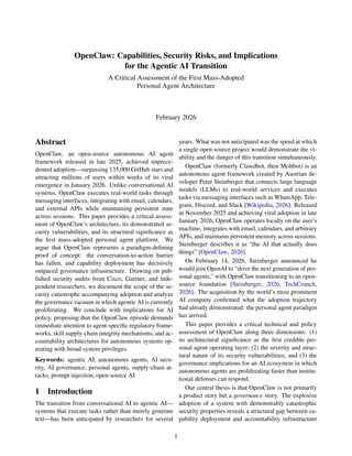 OpenClaw: Capabilities, Risks and Future Implications | PDF