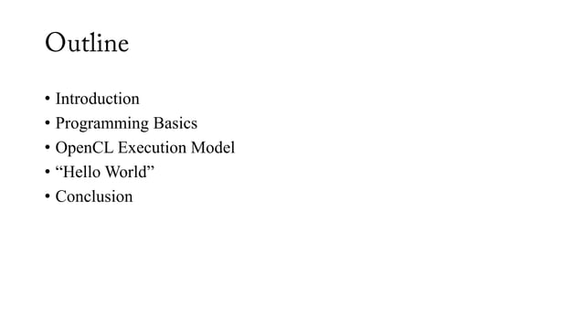 Introduction to OpenCL By Hammad Ghulam Mustafa | PPT