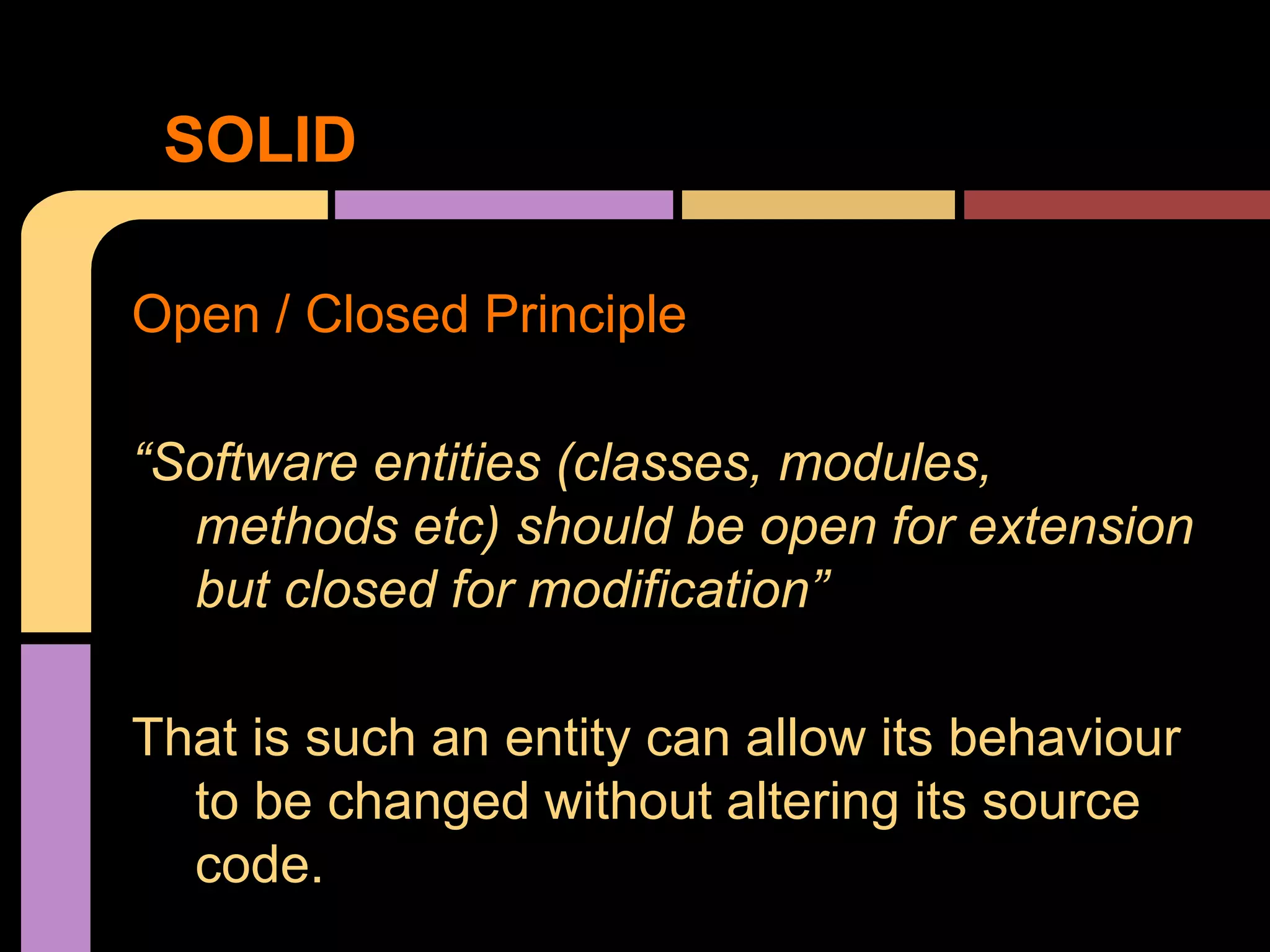 Open Closed Principle kata | PPTX | Programming Languages | Computing