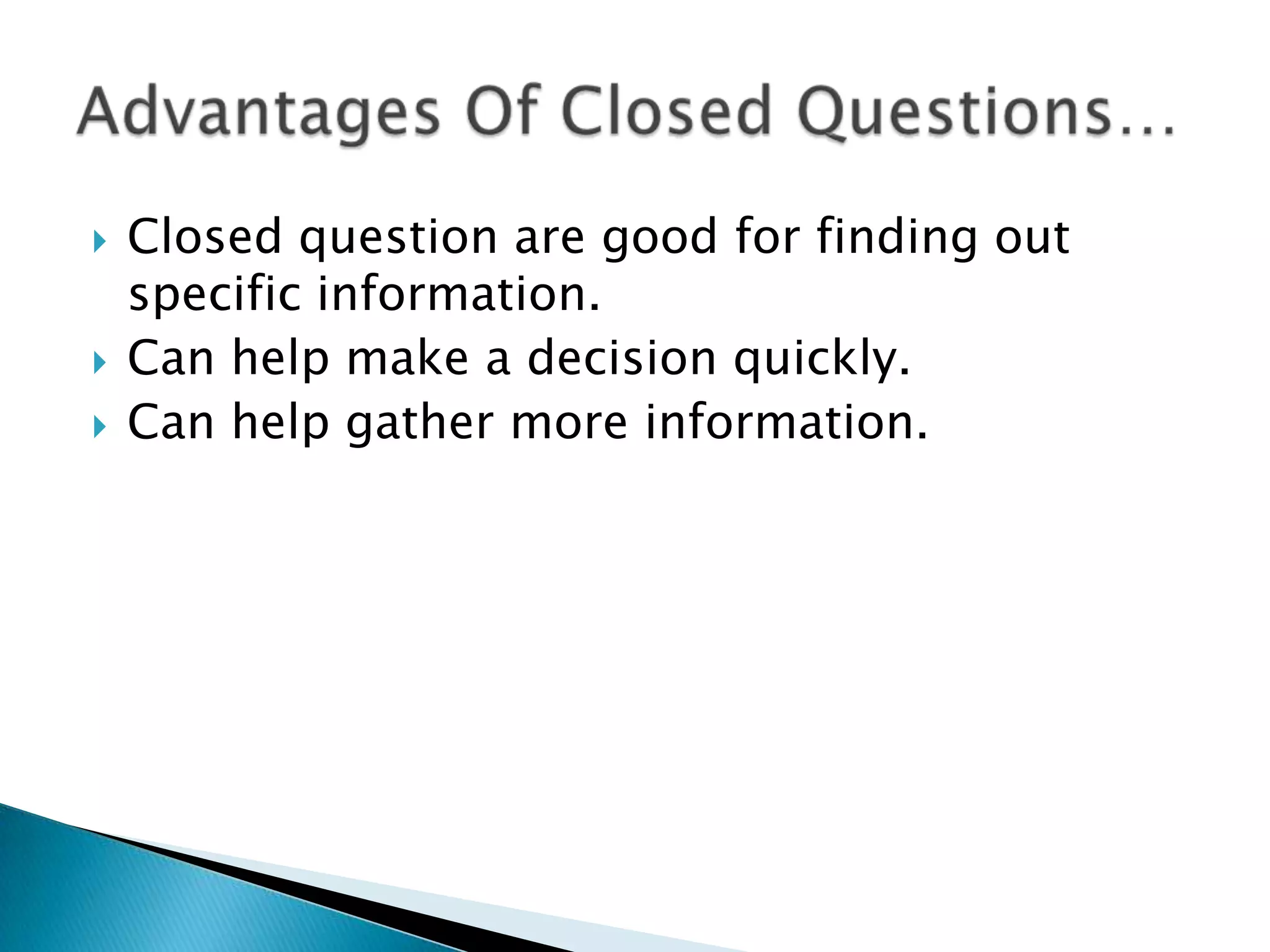 Open & Closed Questions | PPTX