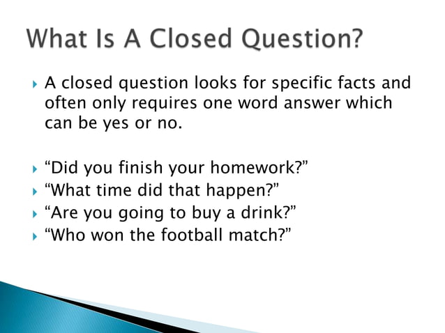 Open & Closed Questions | PPTX