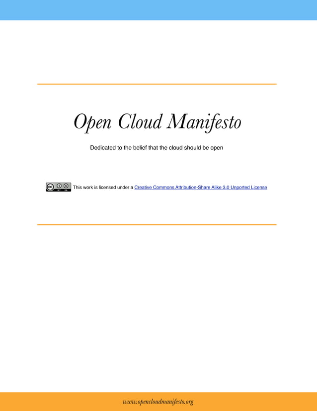 Open cloud manifesto | PDF