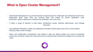 Open Cluster Management (OCM) Presentation | PPT