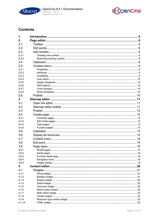 Open cms 8.5.1_documentation_v1.2 | PDF | Desktop Publishing | Computer Software and Applications