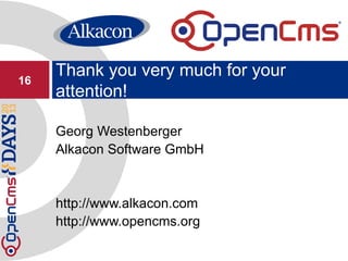 OpenCmsDays 2013 - Using OpenCms 9 folders as a network drive | PDF