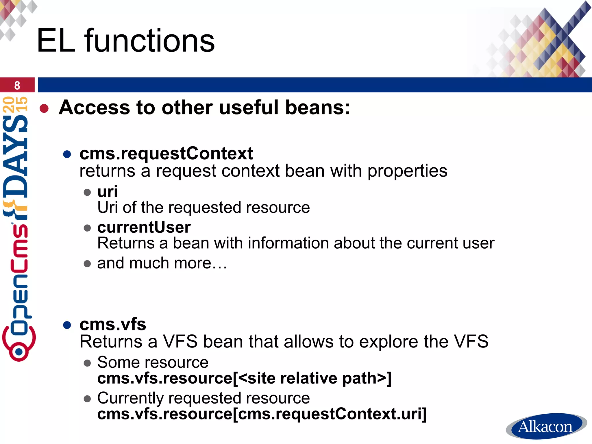 OpenCms Days 2015 Hidden features of OpenCms | PDF