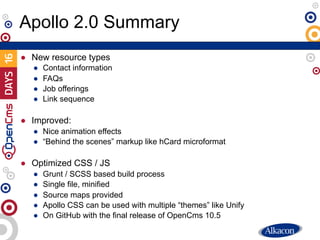 OpenCms Days 2016: Keynote - Introducing OpenCms 10.5 | PPT