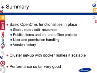 OpenCms Days 2016: Next generation content repository | PPT