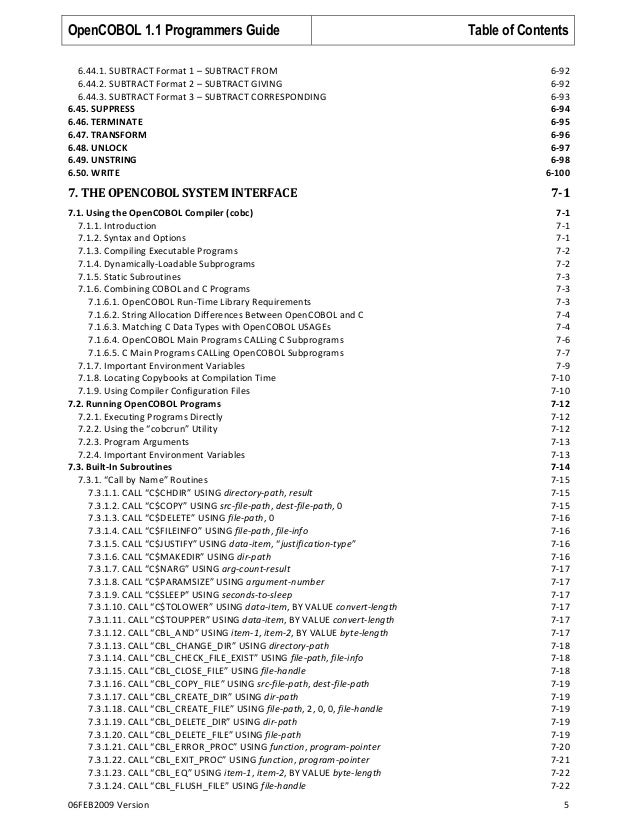 Open cobol programmers guide Open cobol programmers guide