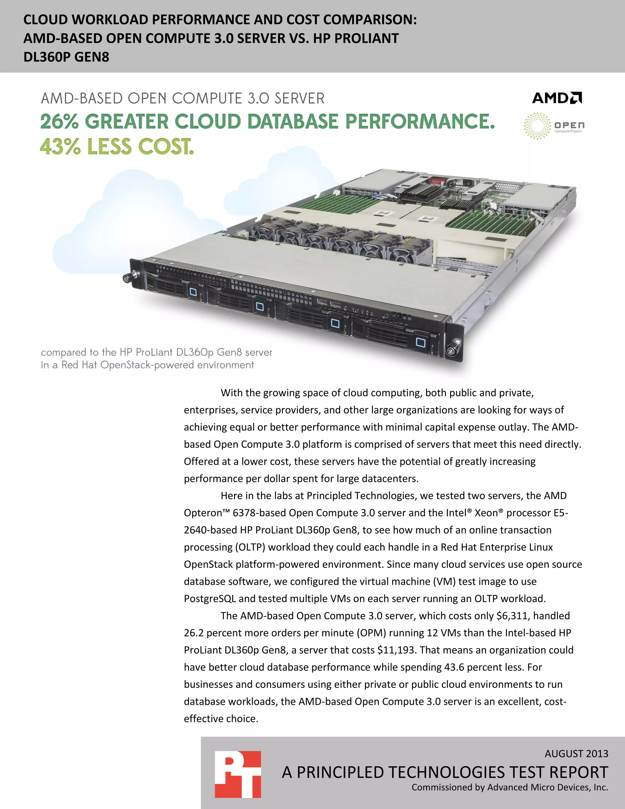 Database performance and cost comparison: AMD-based Open Compute 3.0 ...