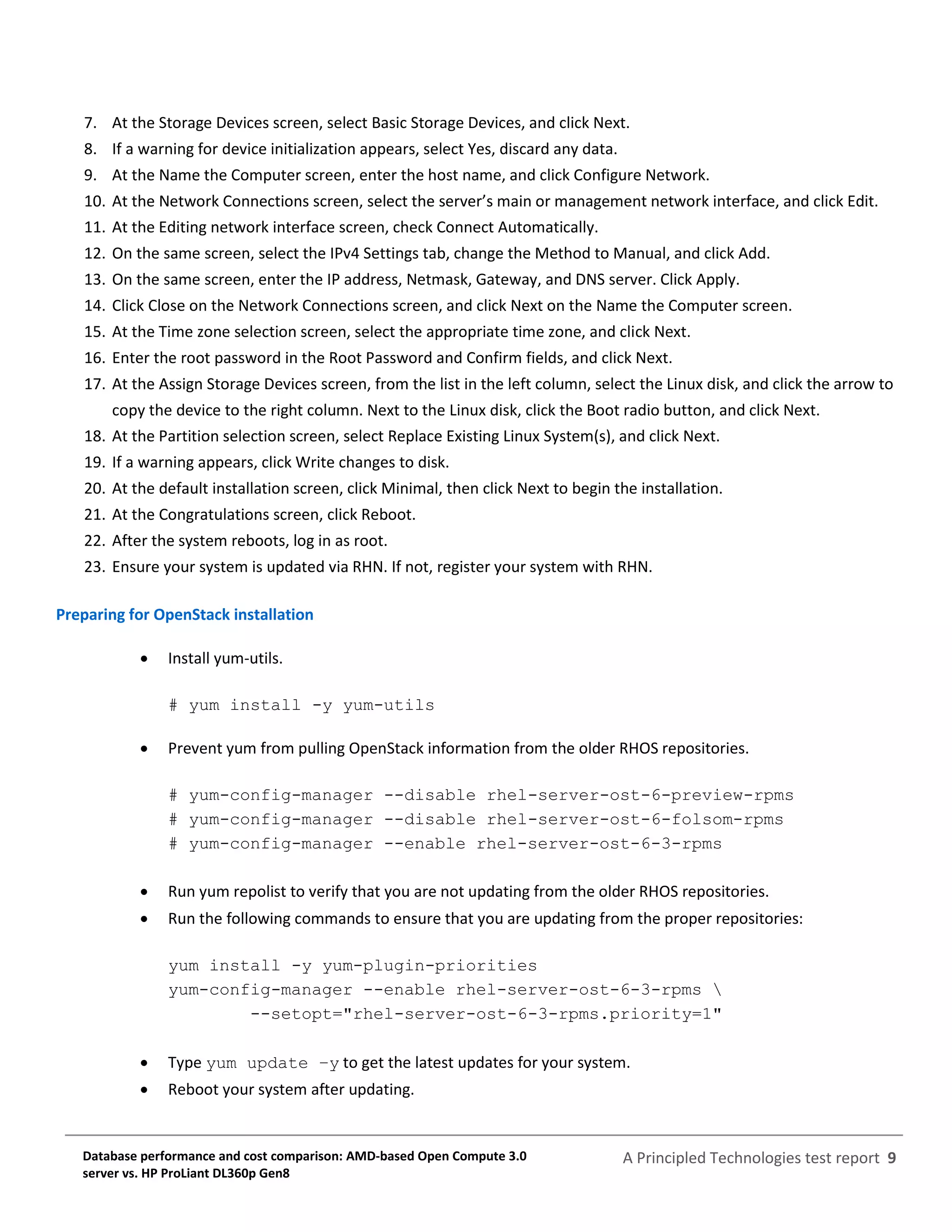 Database performance and cost comparison: AMD-based Open Compute 3.0 server vs. HP ProLiant ...