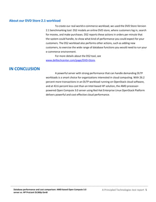 Database performance and cost comparison: AMD-based Open Compute 3.0 server vs. HP ProLiant ...