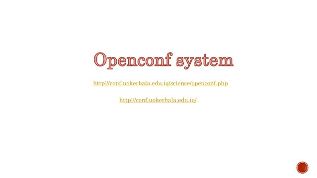 Openconf | PPT