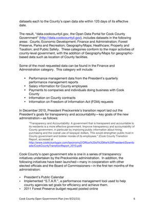 Cook County (IL) Open Government Plan | PDF | Internet | Computing