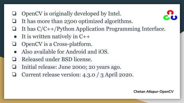OpenCV (Open source computer vision) | PDF
