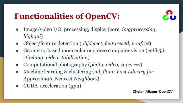 OpenCV (Open source computer vision) | PDF