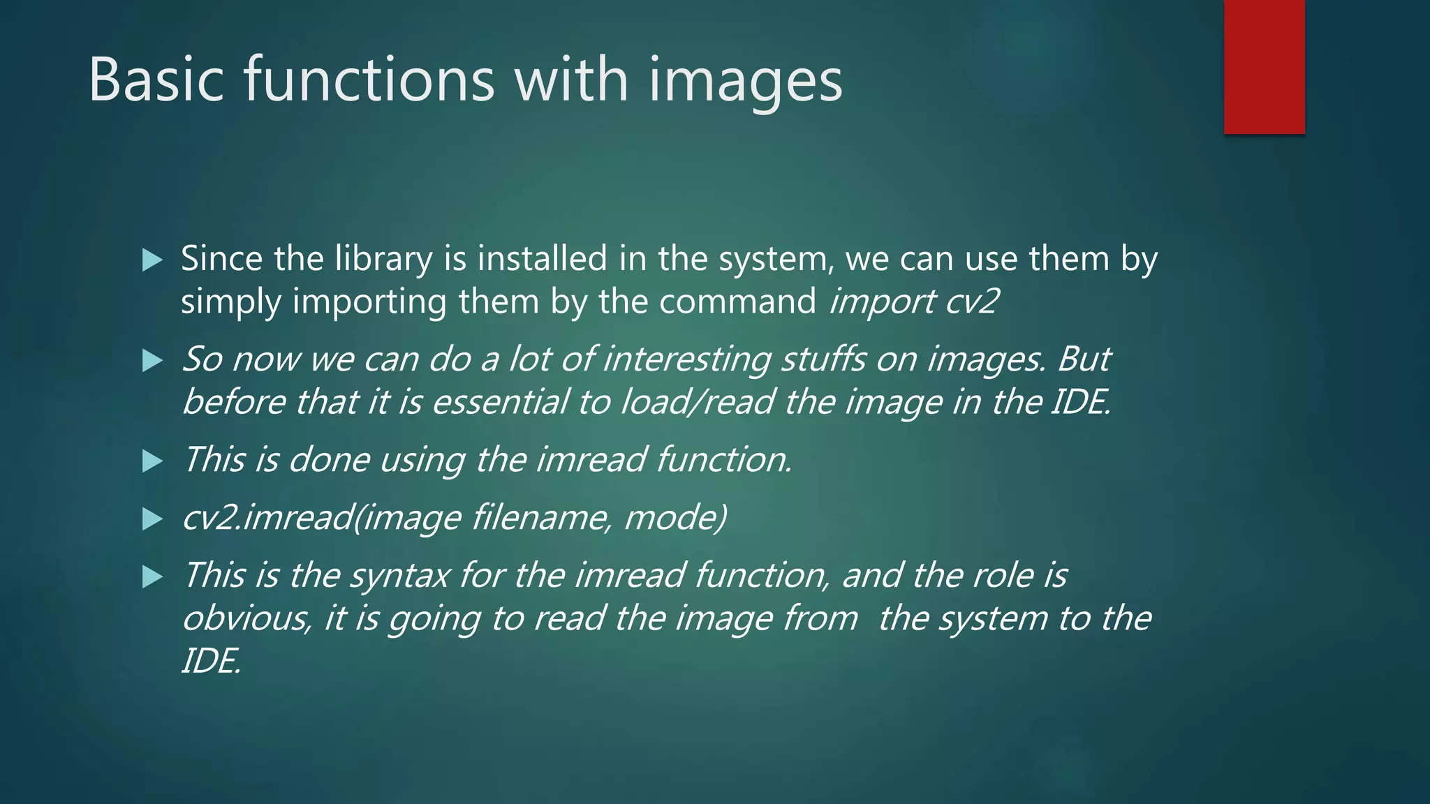 Opencv Presentation Series Part 1 Pptx Programming Languages