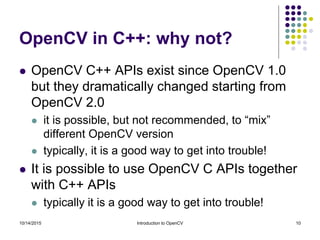 Introduction to OpenCV 3.x (with Java) | PPT