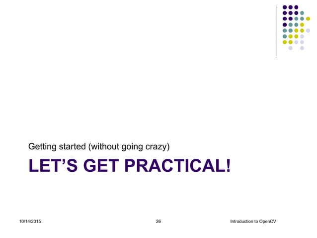 Introduction to OpenCV 3.x (with Java) | PPT