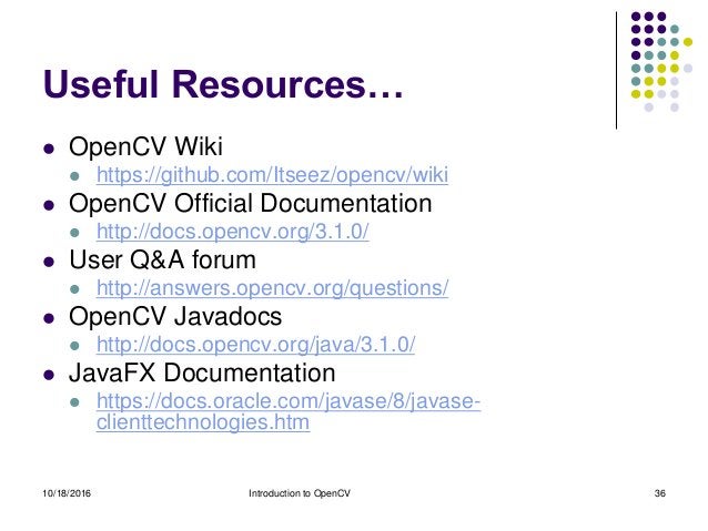 Introduction to OpenCV 3.x (with Java) | PPT