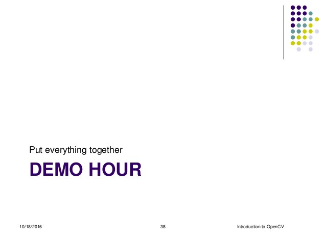 Introduction to OpenCV 3.x (with Java) | PPT