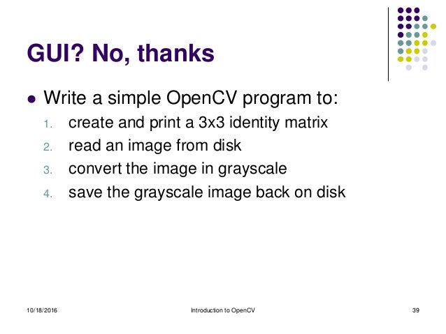 Introduction to OpenCV 3.x (with Java) | PPT