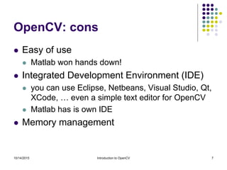 Introduction to OpenCV 3.x (with Java) | PPT