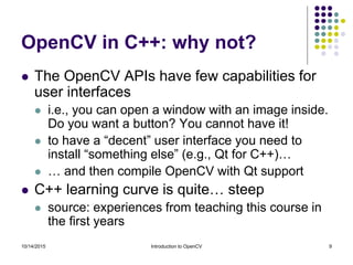 Introduction to OpenCV 3.x (with Java) | PPT