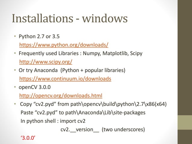 openCV with python | PDF | Technology & Computing