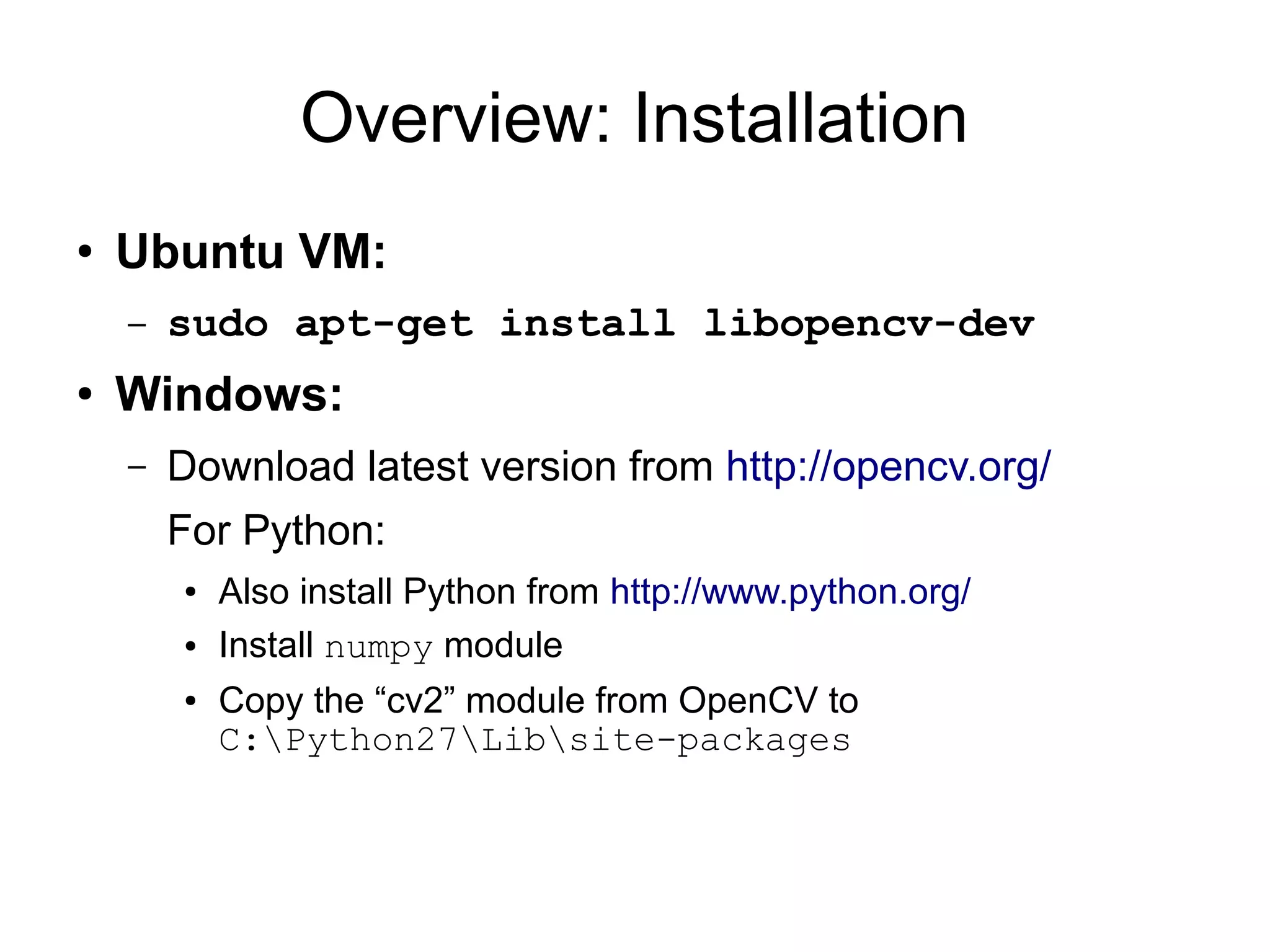 Opencv Introduction Ppt