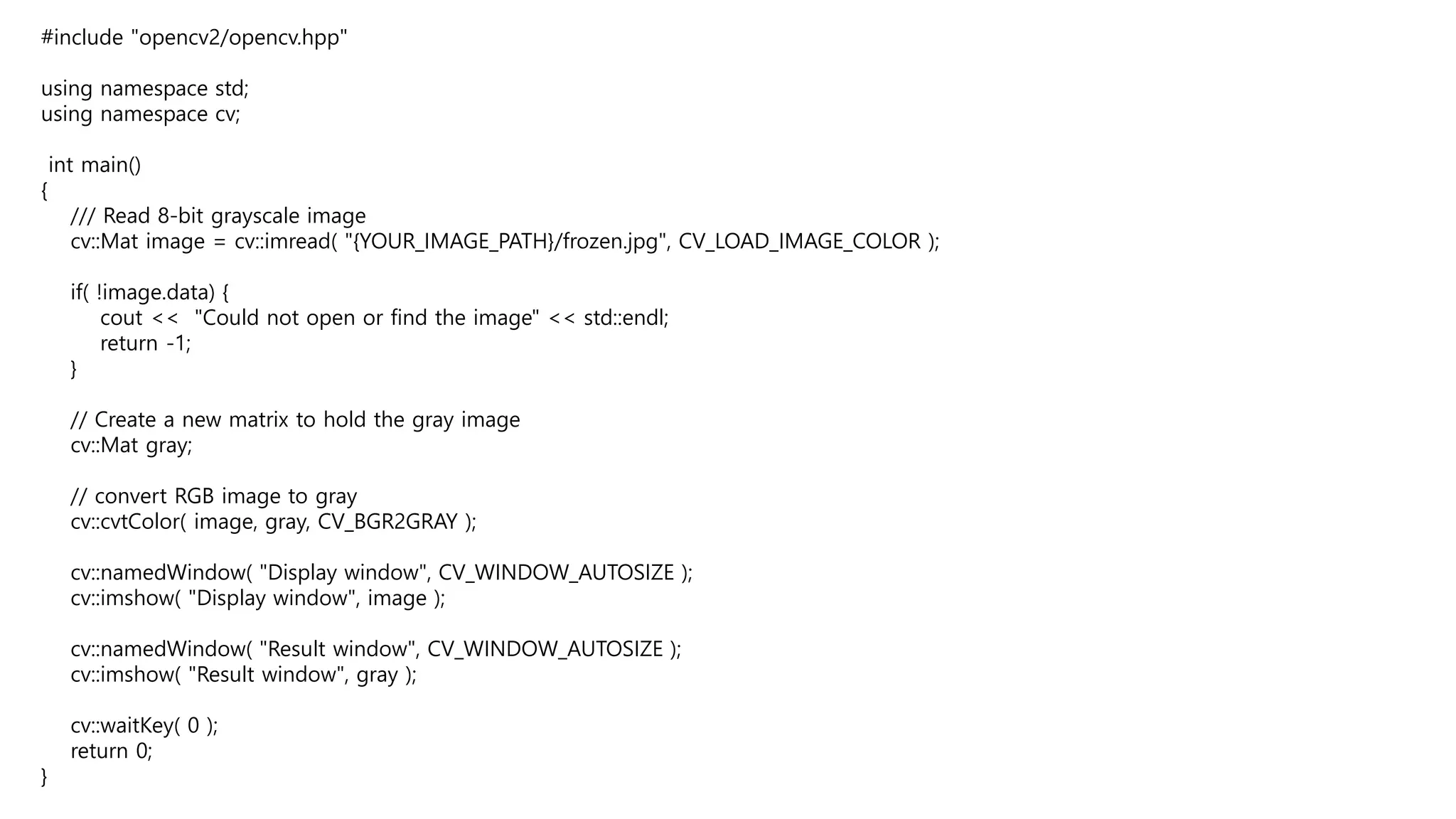 OpenCV preview | PPTX