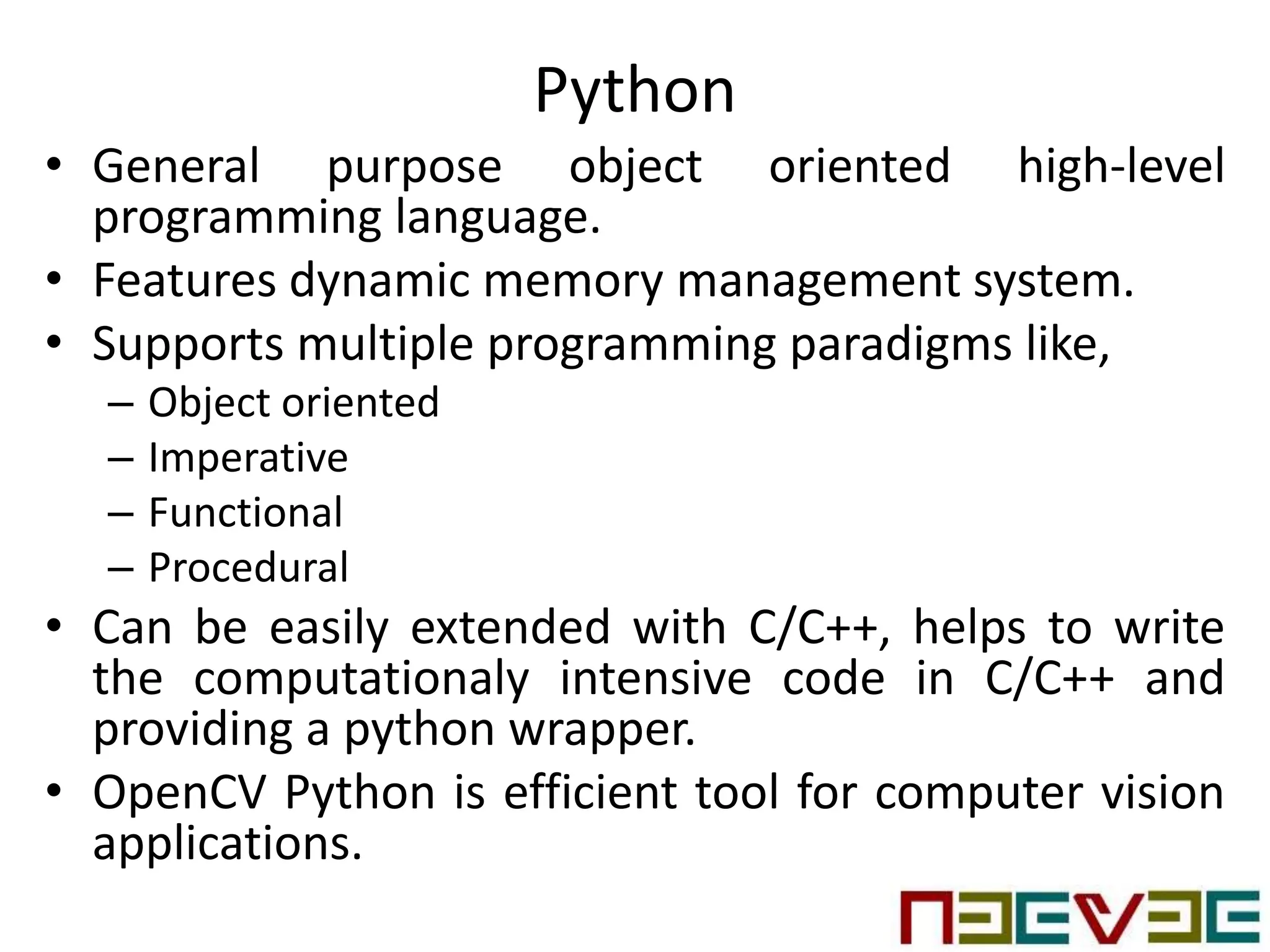 Open Computer Vision Based Image Processing | PPTX