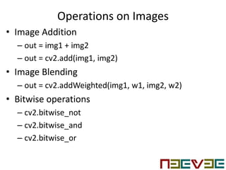 Open Computer Vision Based Image Processing | PPTX