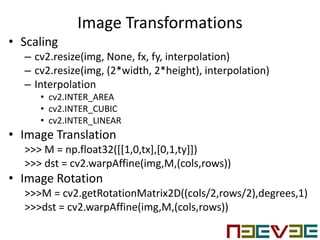 Open Computer Vision Based Image Processing | PPTX